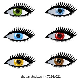 Set Human Eyes Stock Vector (Royalty Free) 73246321 | Shutterstock