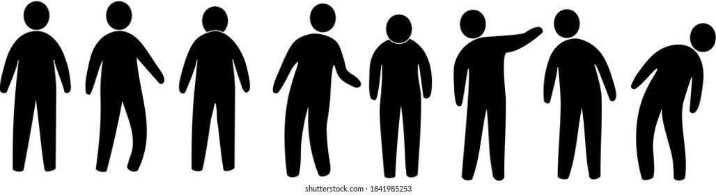 Set Human Figures Different Movements Isolated Stock Vector (Royalty ...
