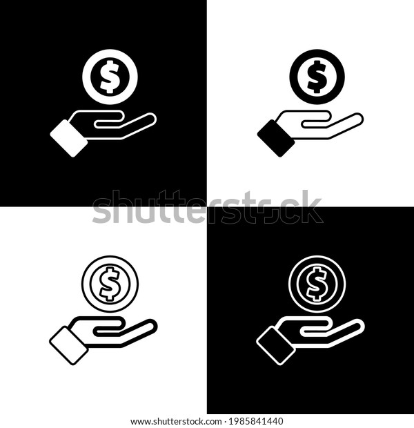 Set Human Hand Giving Money Icon Stock Vector (Royalty Free) 1985841440 ...