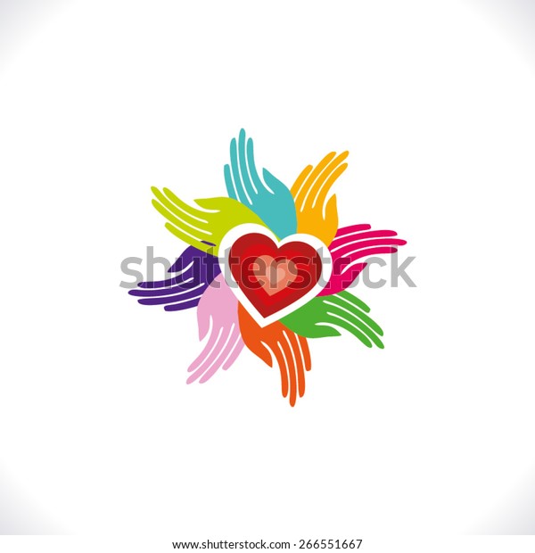 Set Human Hand Love Icon Stock Vector (Royalty Free) 266551667 ...