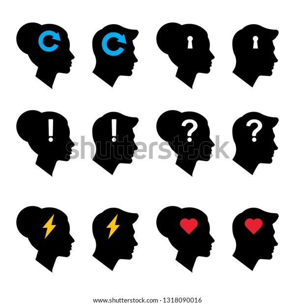 Set Human Heads Marks Symbols Reload Stock Vector (Royalty Free ...
