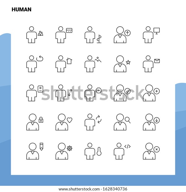 Set Human Line Icon Set 25 Stock Vector (Royalty Free) 1628340736 ...