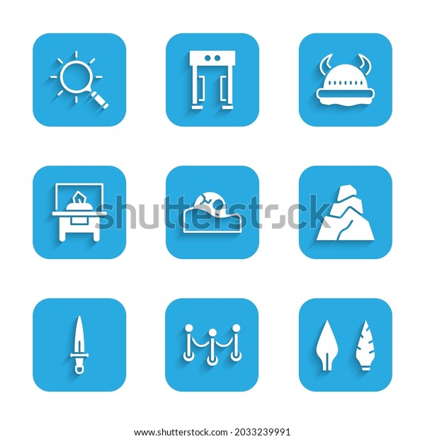 Set Human Skull Rope Barrier Stone Stock Vector (Royalty Free ...