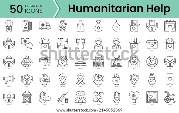 Conjunto de iconos de ayuda humanitaria.: vector de stock (libre de ...