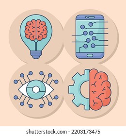 Set Ia Technology Icons Stock Vector (Royalty Free) 2203173475 ...