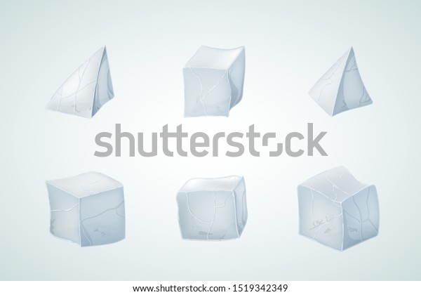 Set Ice Cubes Pyramids Vector Illustration Stock Vector (Royalty Free ...
