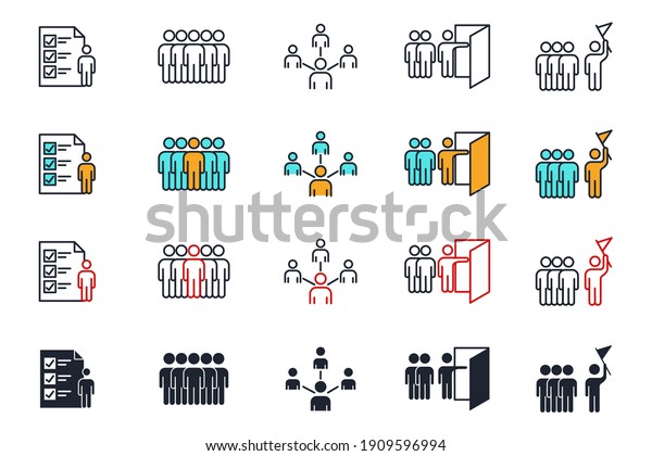 Set Icon Leadership Traits Development Teamwork Stock Vector (Royalty ...
