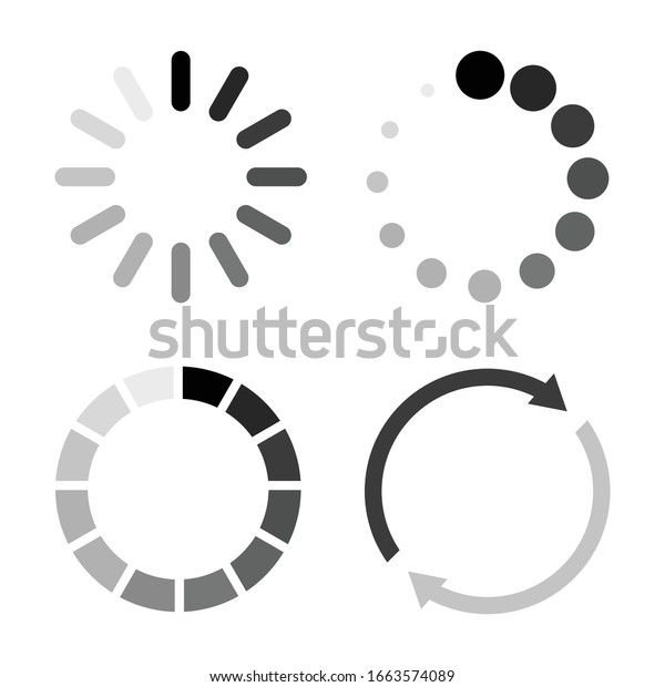 Vektor Stok Set Icon Loading Symbol Isolated On (Tanpa Royalti ...