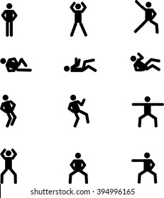 Fitness Exercise Icon Set Black: เวกเตอร์สต็อก (ปลอดค่าลิขสิทธิ์ ...