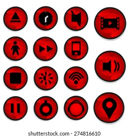 Set Icon Red Color Design Stock Vector (Royalty Free) 274816610 ...