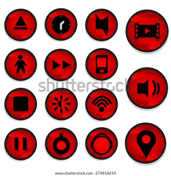 Set Icon Red Color Design Stock Vector (Royalty Free) 274816610 ...