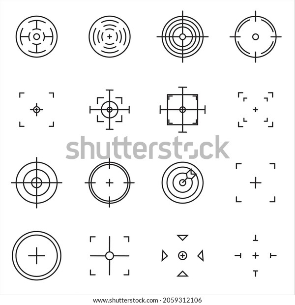 Set Icon Target Autofocus Ilustration Sniper Stock Vector (Royalty Free ...