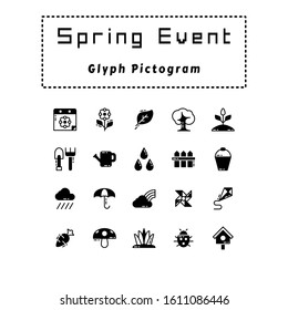 Set Icons About Spring Events Glyph Stock Vector (Royalty Free ...