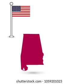 Set Icons American Map Flag Alabama Stock Vector (Royalty Free ...