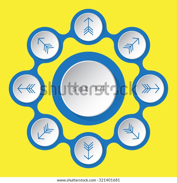 Set Icons Arrows Eight Directions Stylized Stock Vector (Royalty Free ...