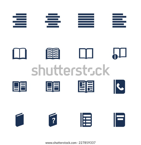 Set Icons Book List Information Flat Stock Vector (Royalty Free) 227859337