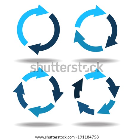 Set Icons Circle Arrows Cyclical Process Stock Vector (Royalty Free ...