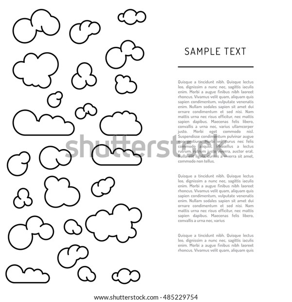 Set Icons Diagrams Typology Clouds Linear Stock Vector (Royalty Free ...