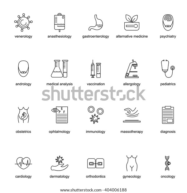 Set Icons Different Medical Specialization Thin Stock Vector (Royalty ...