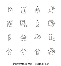 Set Icons Drinking Water Importance Water Stock Vector (Royalty Free ...