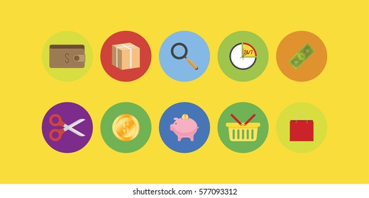 Set Icons Flat Style Isolated On Stock Vector (Royalty Free) 577093312 ...