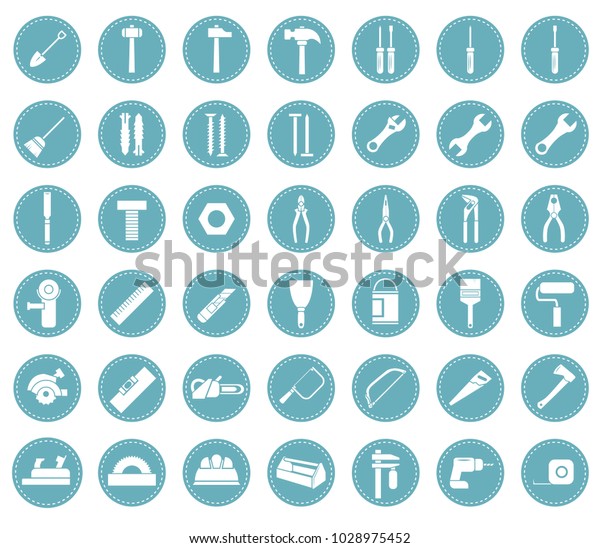 Set Icons Full Tools Appliances Materials Stock Vector (Royalty Free ...