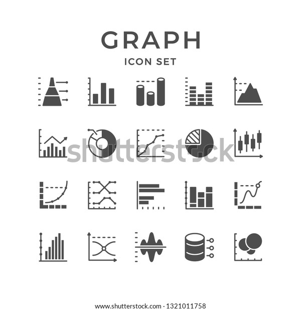 Set Icons Graph Diagram Stock Vector (Royalty Free) 1321011758 ...
