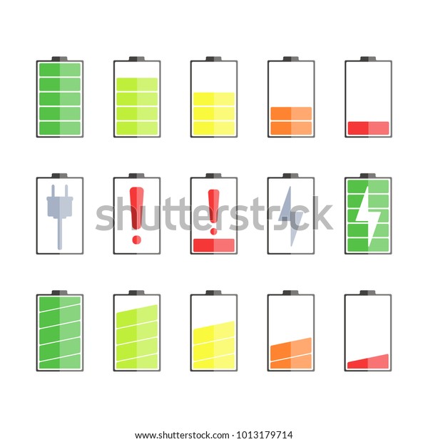 Set Icons Information State Battery Set Stock Vector (Royalty Free ...