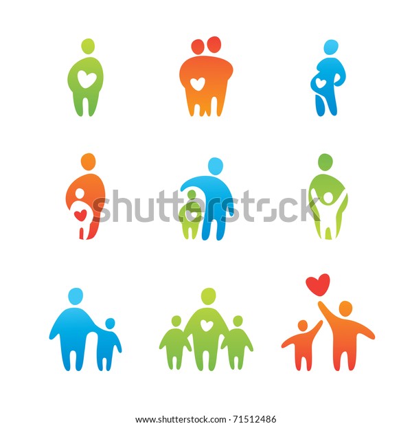 Set Icons Parental Love Stock Vector (Royalty Free) 71512486