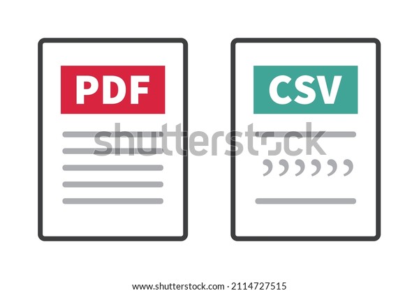 Set Icons Pdf Csv File Vector: เวกเตอร์สต็อก (ปลอดค่าลิขสิทธิ์ ...