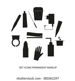 Set Icons Permanent Makeup Stock Vector (Royalty Free) 381061297 ...