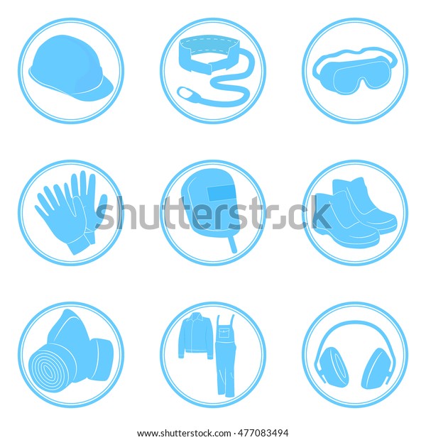 Set Icons Personal Protective Equipment Vector Stock Vector (Royalty ...