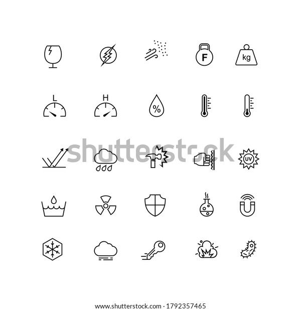Set Icons Resistance Material Such Heat Stock Vector (Royalty Free ...