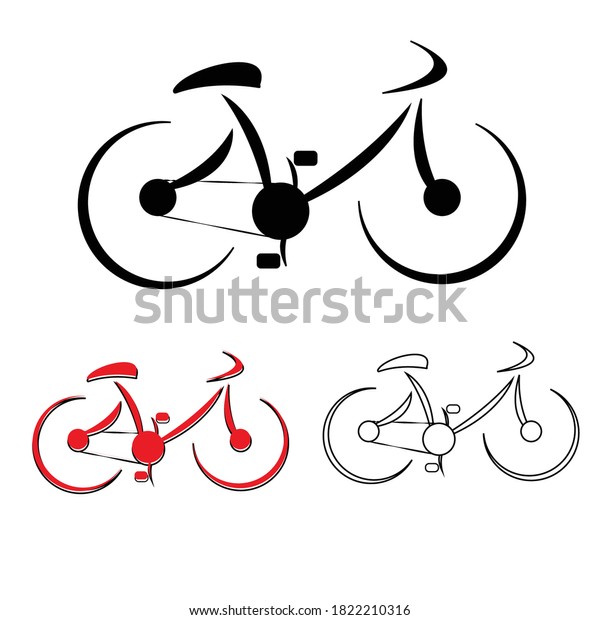 Set Icons Stylized Bikes Vector Illustration Stock Vector (Royalty Free ...