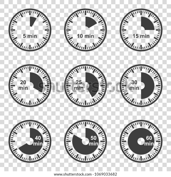 Set Icons Set Timers On Transparent Stock Vector (Royalty Free) 1069033682