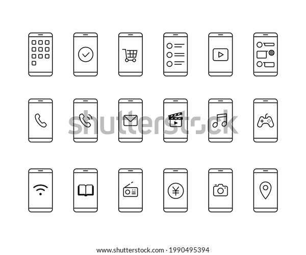 Set Icons Your Phone App There Stock Vector (Royalty Free) 1990495394 ...
