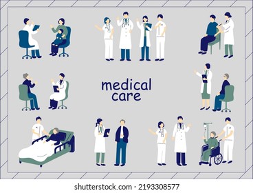 Set Illustration Doctors Patients Stock Vector (Royalty Free ...