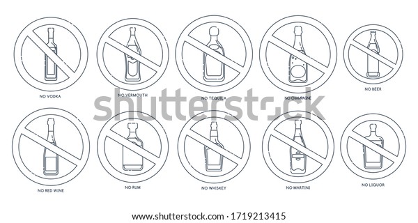 Set Illustration Form Forbidden Sign Bottle Stock Vector (Royalty Free ...