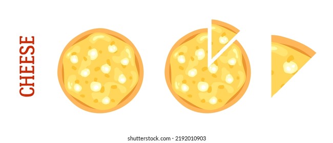 Set Illustrations Cheese Pizza Top View Stock Vector (Royalty Free ...