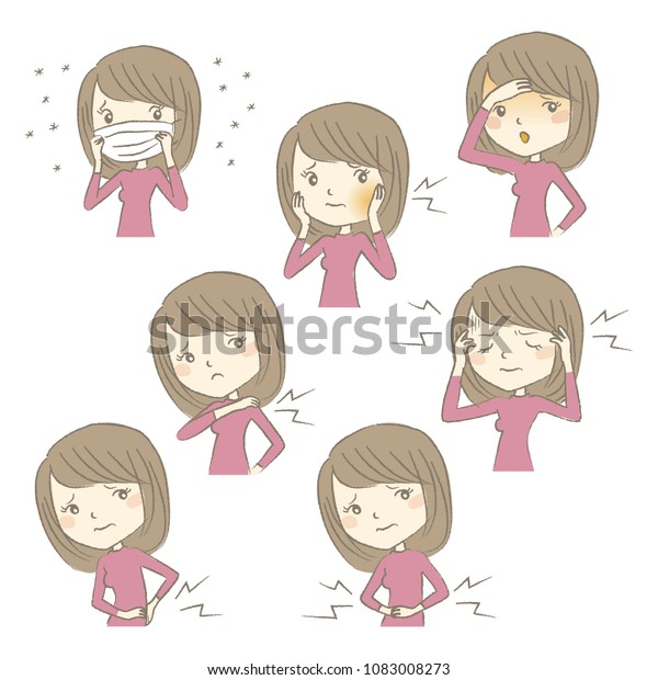Set Illustrations Showing Different Types Sickness Stock Vector ...