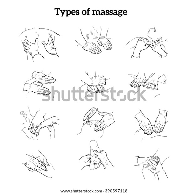 Set Image Massage Relaxing Therapy Vector Stock Vector (Royalty Free ...