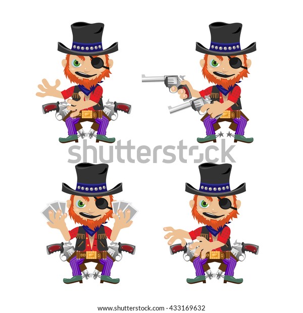 Set Images Bandit Wild West Vector Stock Vector (Royalty Free) 433169632