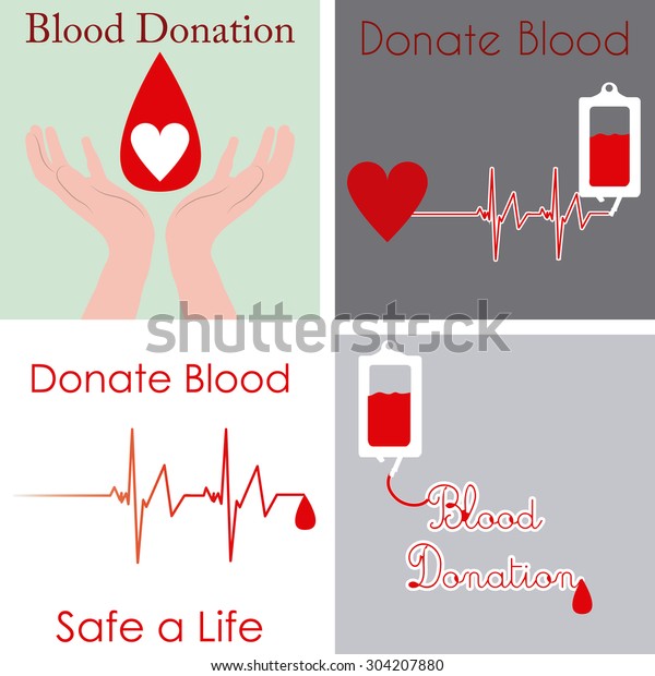 Set Images Different Elements Blood Donation Stock Vector (Royalty Free ...