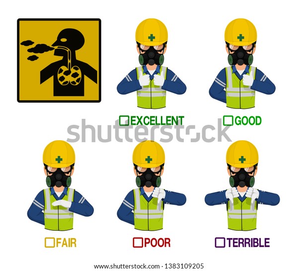 Set Industrial Worker Gas Mask Presenting Stock Vector (Royalty Free ...