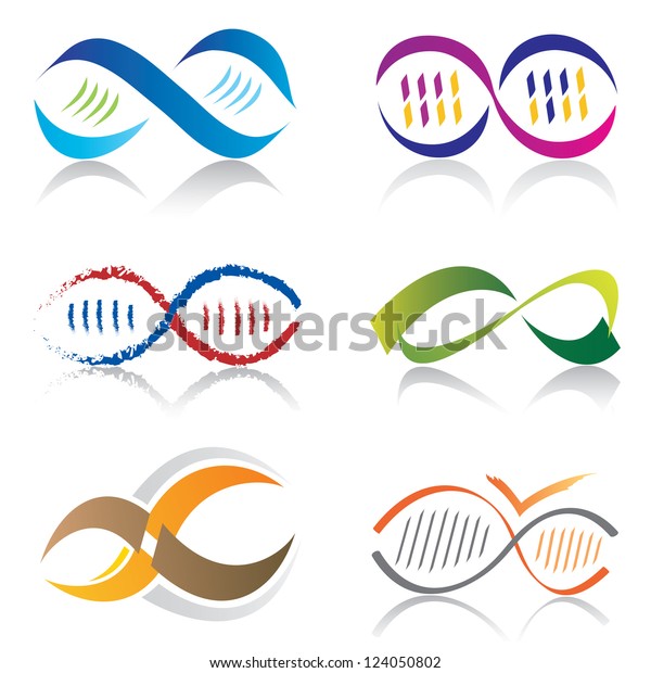 Set Infinity Symbol Icons Dna Molecule Stock Vector (Royalty Free ...