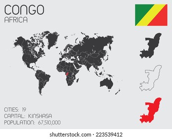 Set Infographic Elements Country Congo Stock Vector (Royalty Free ...