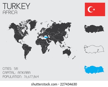 Set Infographic Elements Country Turkey Stock Vector (Royalty Free ...