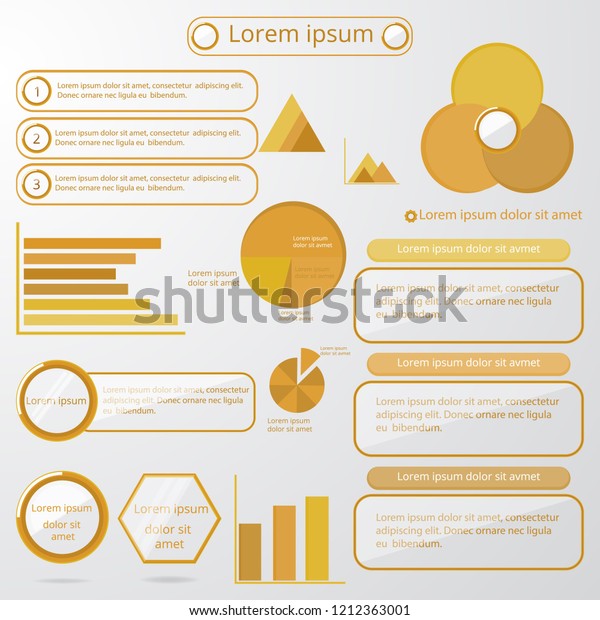Set Infographic Elements Golden Sienna Colors Stock Vector (Royalty ...