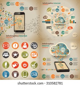 Set Infographic On Topic Digital Technology Stock Vector (Royalty Free ...