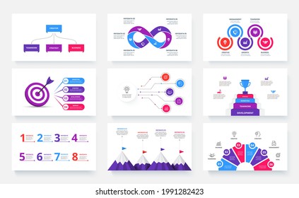 Set Infographic Presentation Slides Target Stairs Stock Vector (Royalty ...
